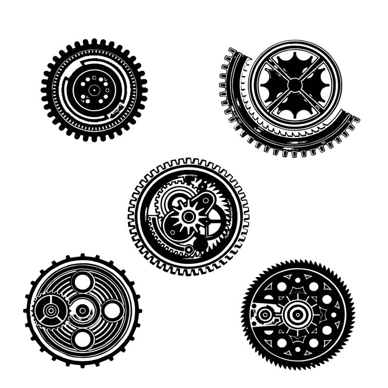 Steampunk Svg Bundle, Gear Clipart for Cricut, Steampunk Silhouette ...