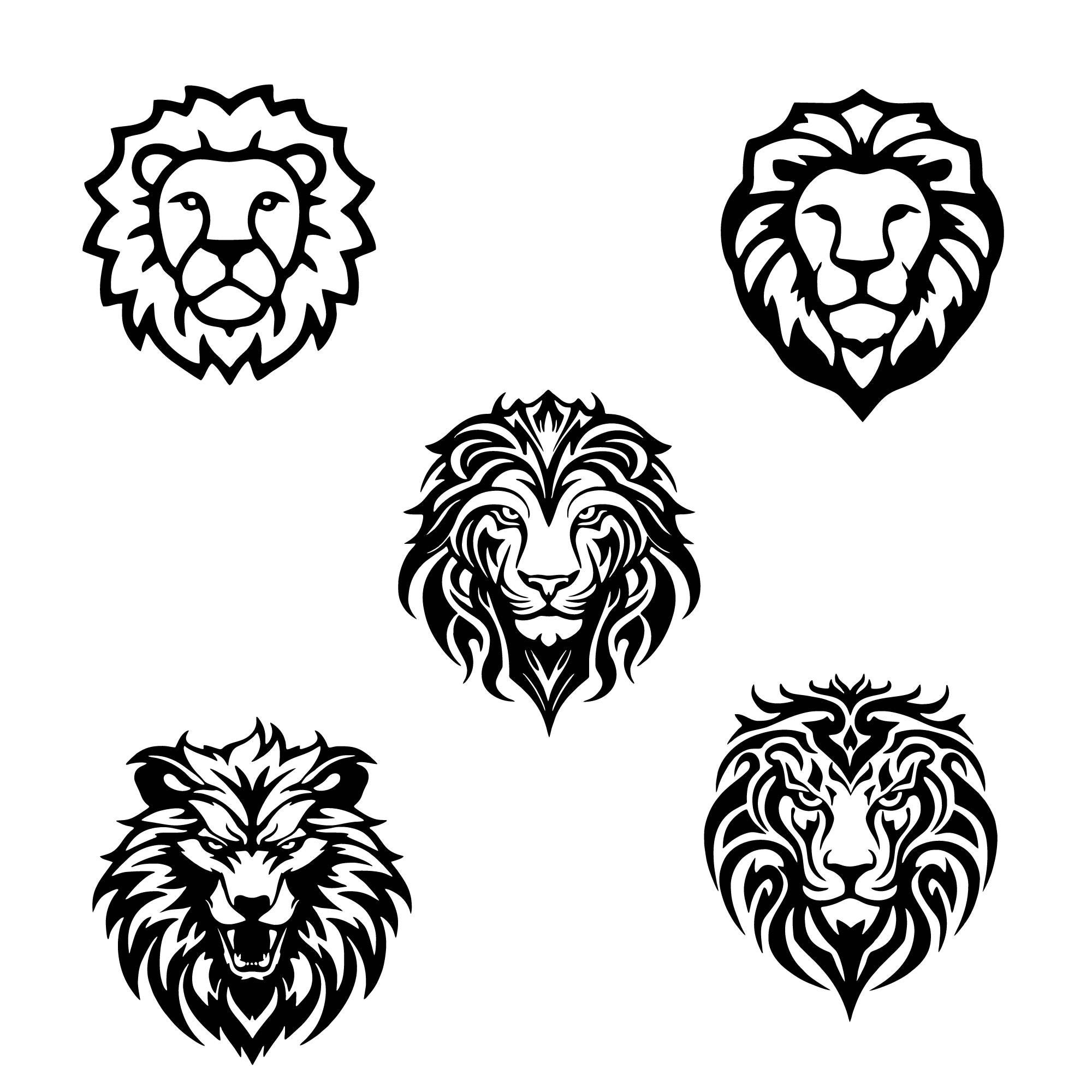Lion Svg Bundle, Lion Head Clipart for Cricut, Lion King Silhouette ...