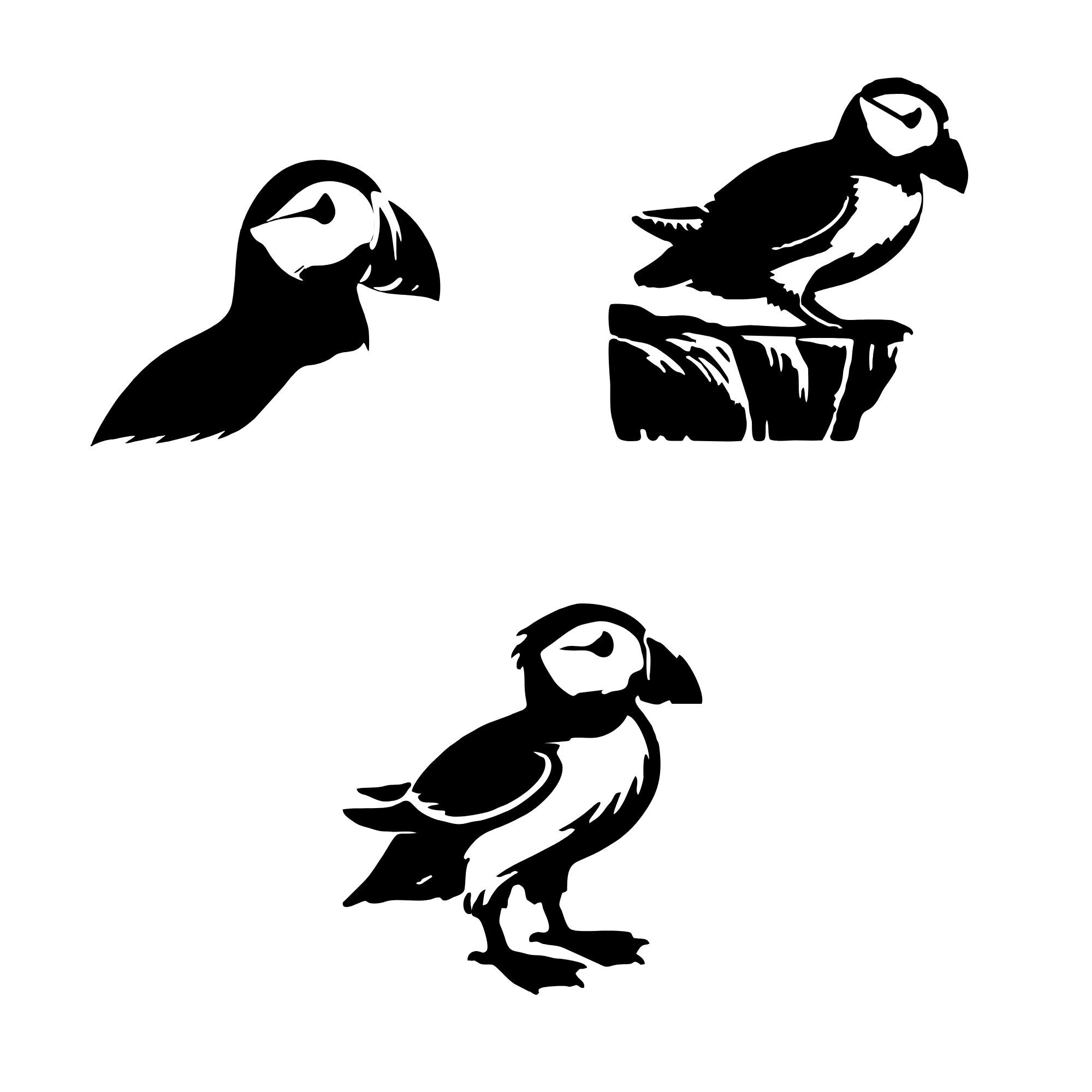 Puffin Svg Bundle, Atlantic Puffin Clipart, Puffling Water Bird Vector ...