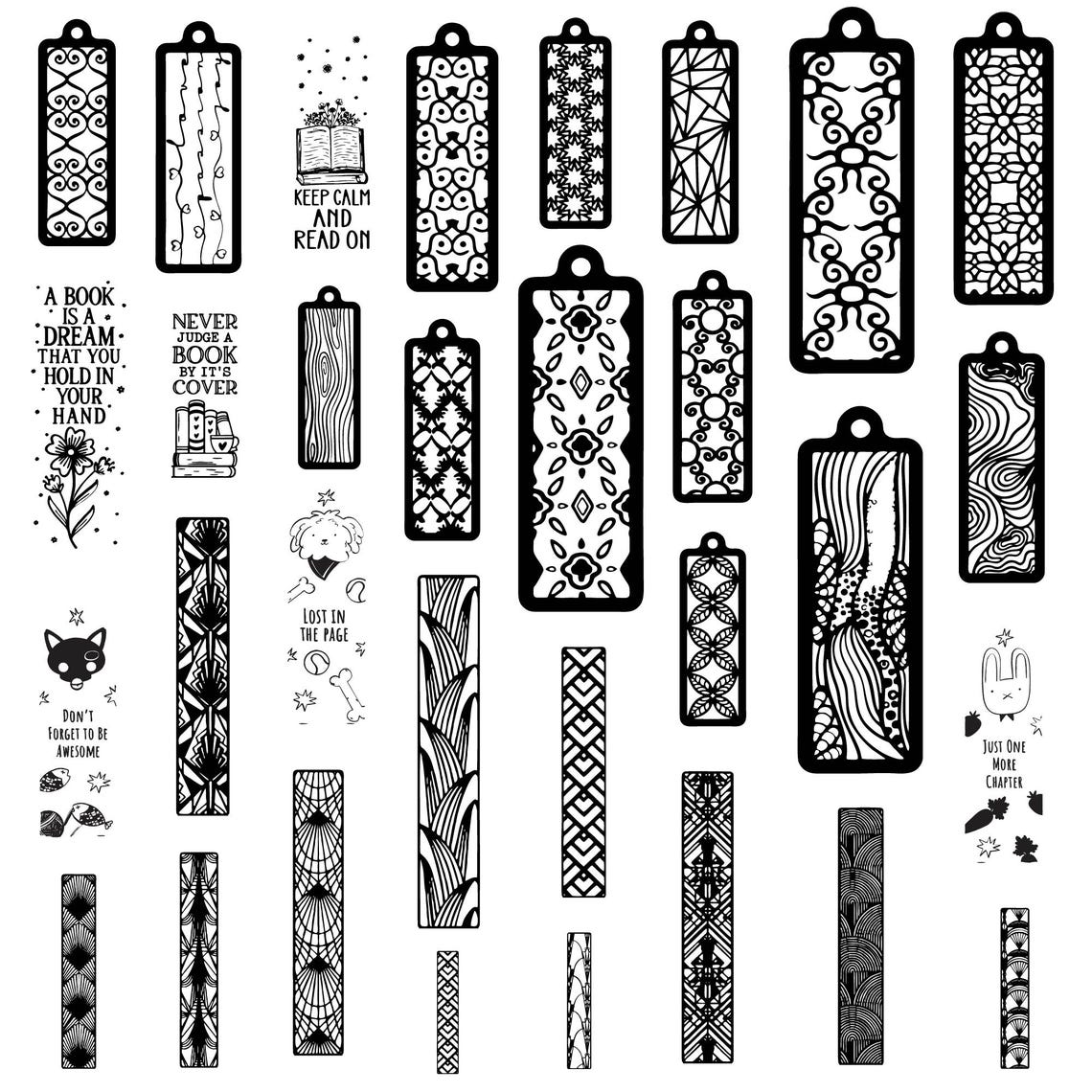 Bookmark Svg Bundle, Bookmark Clipart for Cricut, Bookmark Silhouette ...