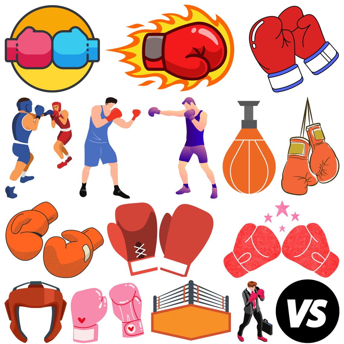 Boxing Svg Bundle, Boxing Gloves Png, Boxing Clipart, Boxer Clipart ...