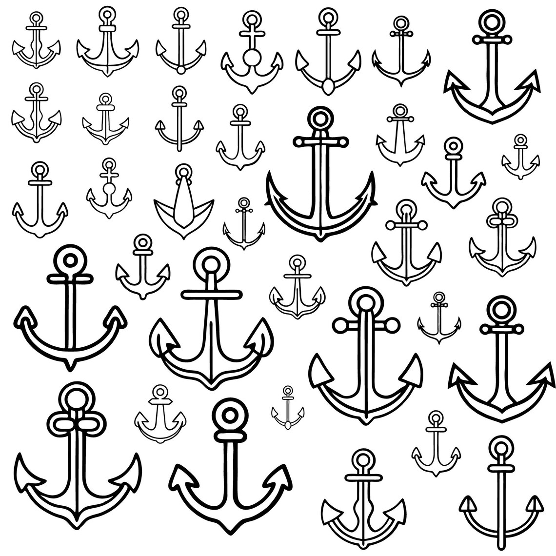 Anchor Svg Bundle, Anchor Clipart for Cricut, Anchor Frame Silhouette ...