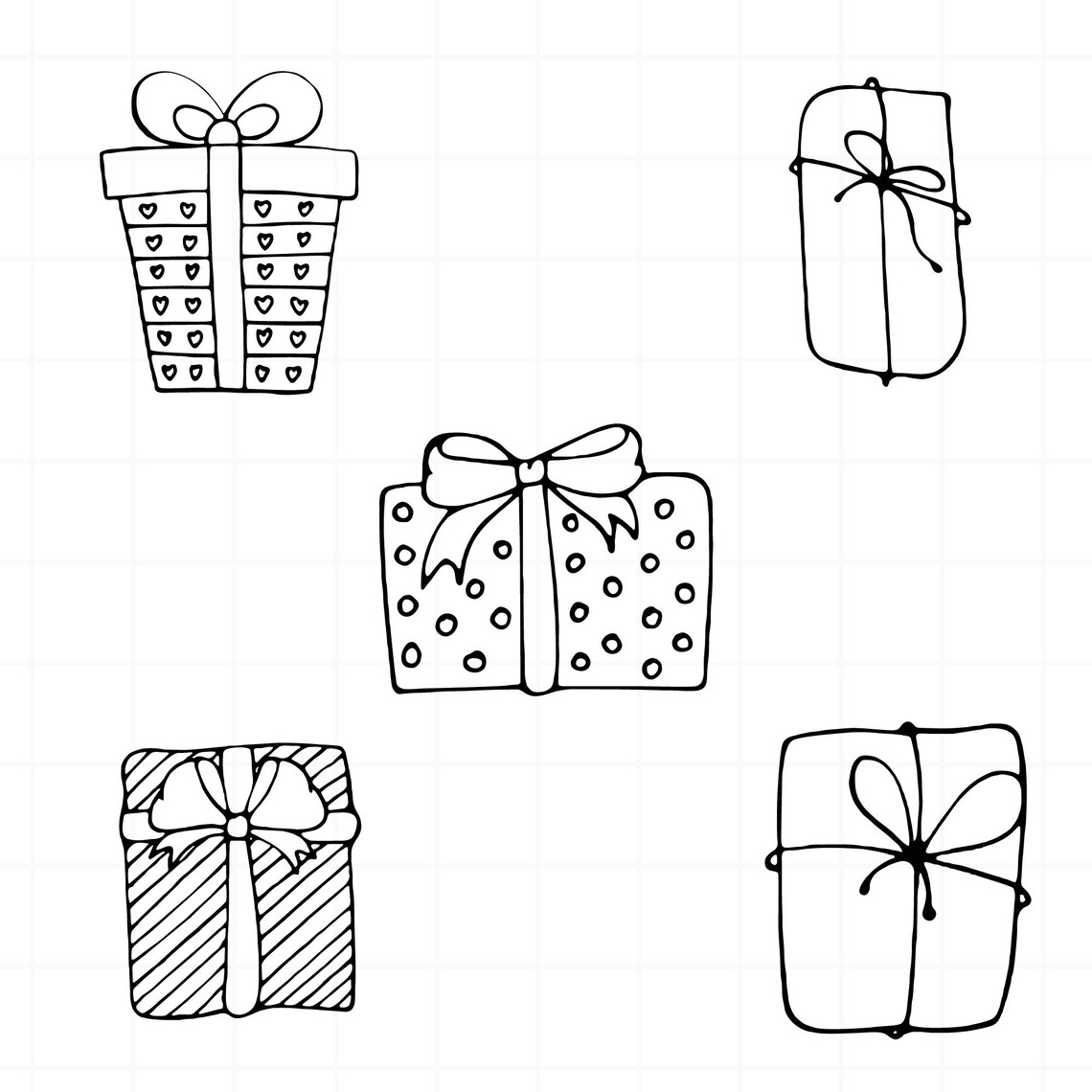 Gift Svg Bundle Clipart Cricut Present Silhouette Birthday Gift Vector ...