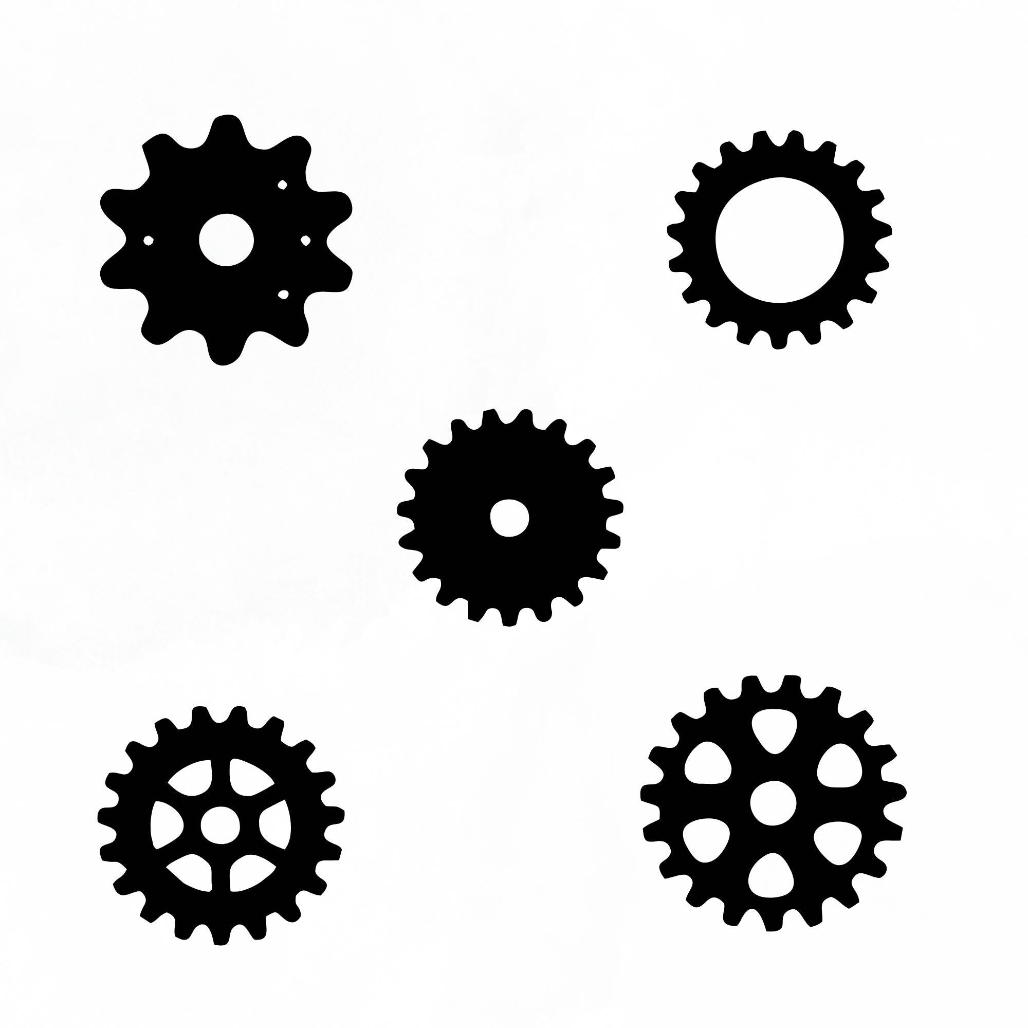 Gears Svg Bundle, Gears Clipart for Cricut, Gear Shapes Silhouette ...