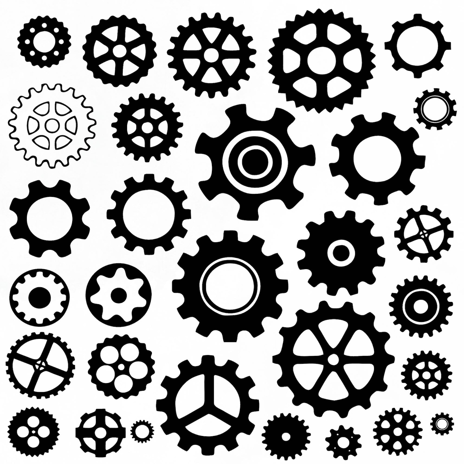 Gears Svg Bundle, Gears Clipart for Cricut, Gear Shapes Silhouette ...