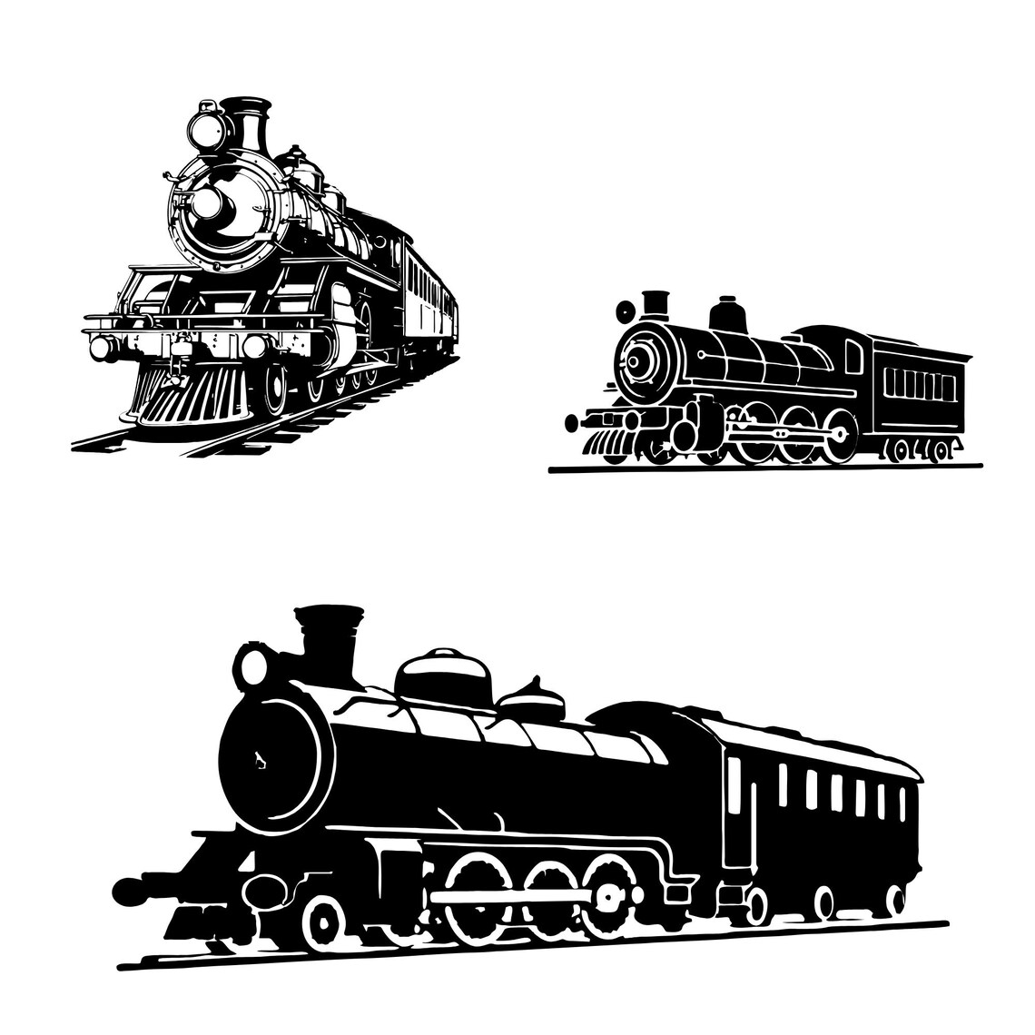 Train Svg Bundle, Locomotive Clipart, Railway Locomotive Vector ...