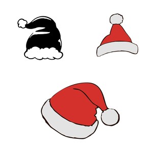 Santa Hat Svg Bundle, Christmas Santa Hats Clipart, Santa Hats Vector ...
