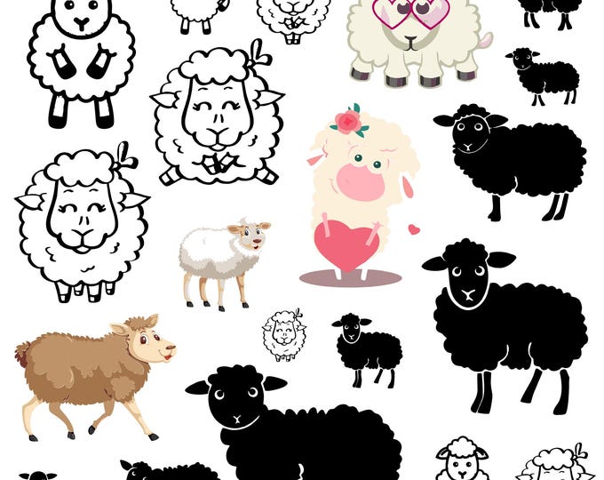Schaf SVG| Schaf SVG Bundle| Tiere SVG| Schaf Silhouette | Schaf Vektor ...