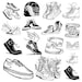 Sneaker Svg Bundle, Sneakers Clipart, Running Shoes Vector, Floral ...