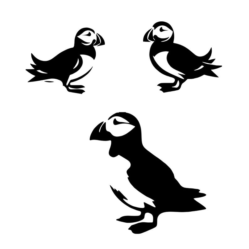 Puffin Svg Bundle, Atlantic Puffin Clipart, Puffling Water Bird Vector ...