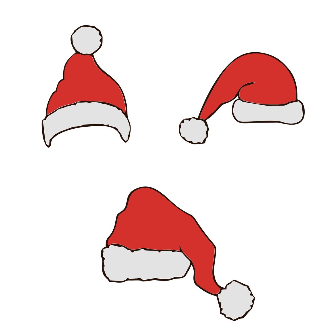 Santa Hat Svg Bundle, Christmas Santa Hats Clipart, Santa Hats Vector ...