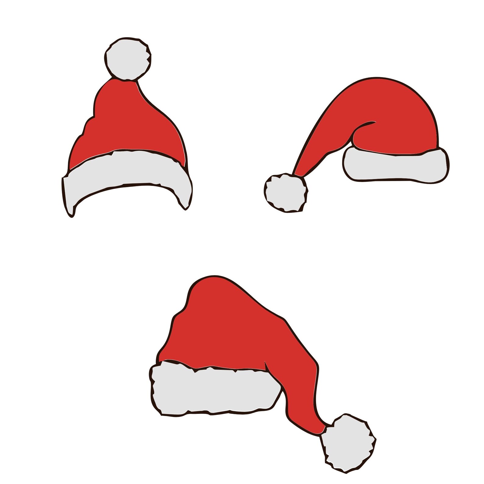 Santa Hat Svg Bundle, Christmas Santa Hats Clipart, Santa Hats Vector ...