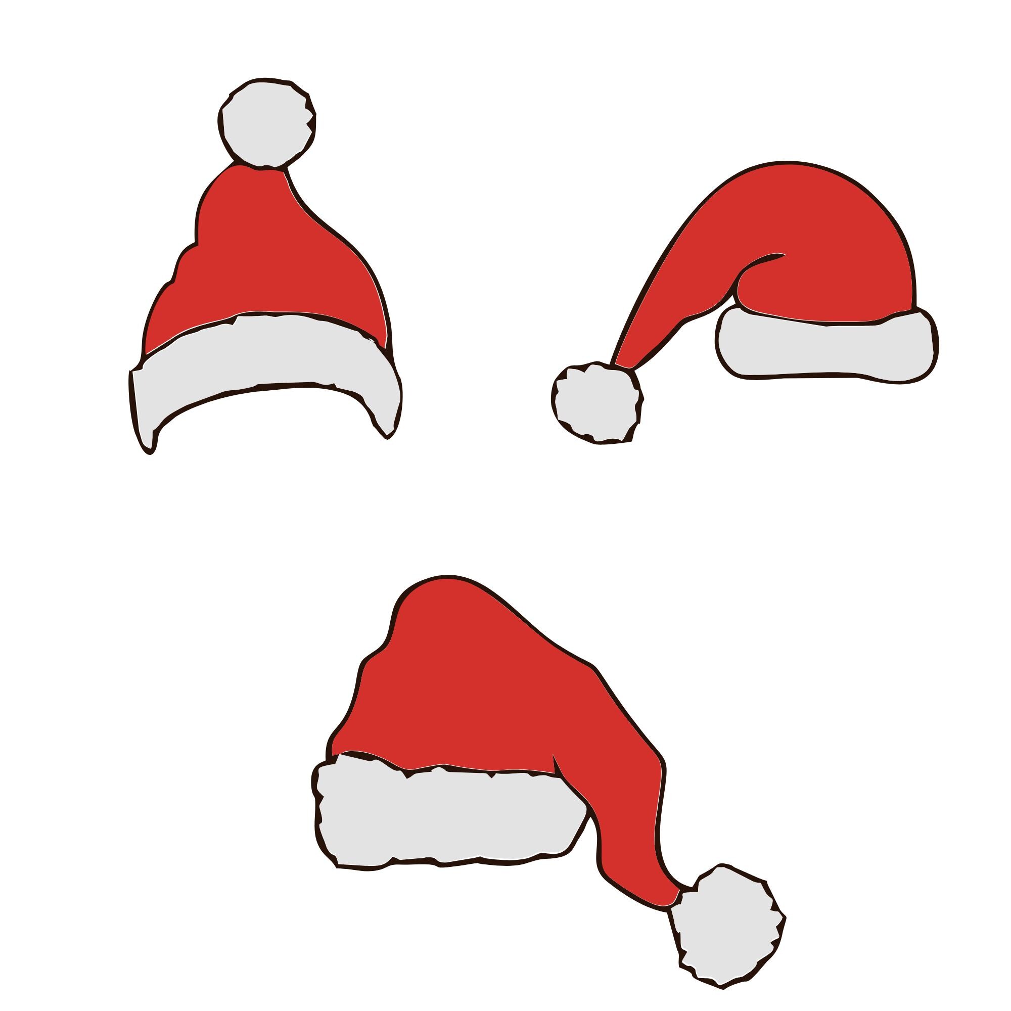 Santa Hat Svg Bundle, Christmas Santa Hats Clipart, Santa Hats Vector ...