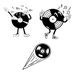 Vinyl Record Svg Bundle, Vinyl Disc Clipart, Vinyl Record Vector ...