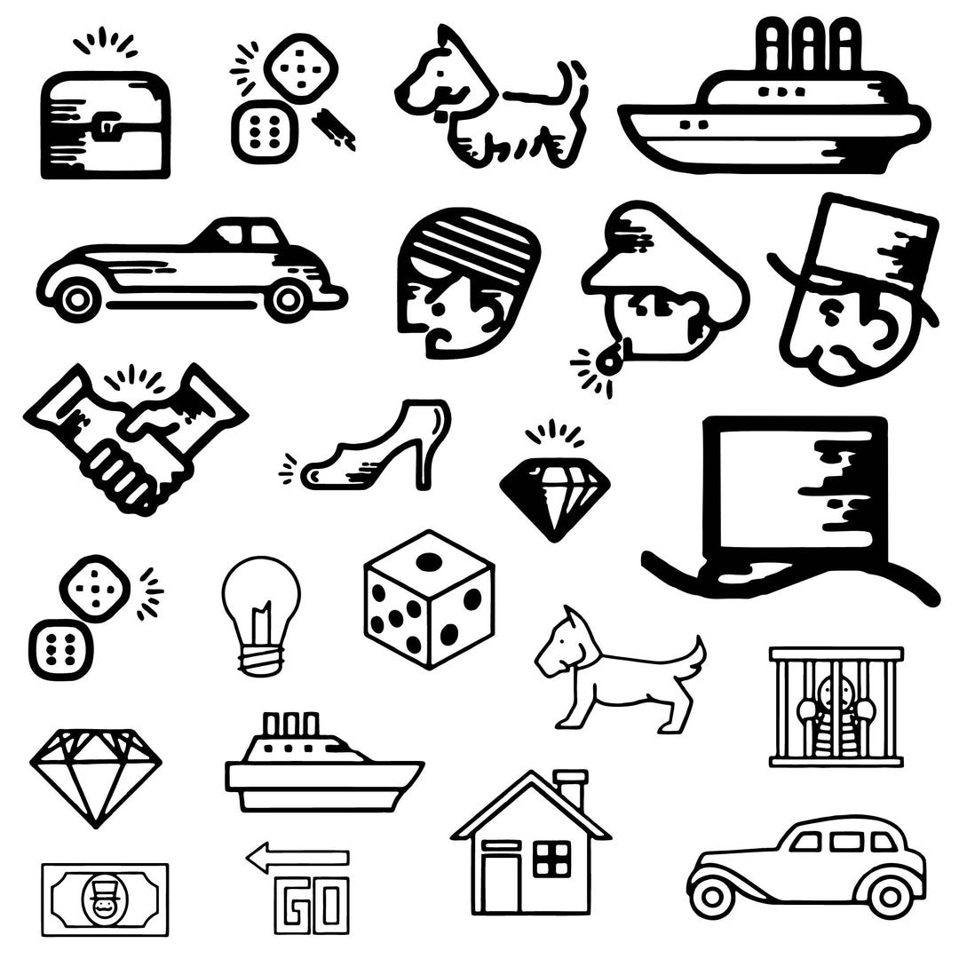 Monopoly Svg Bundle Clipart Cricut Monopoly Symbols Silhouette Game ...