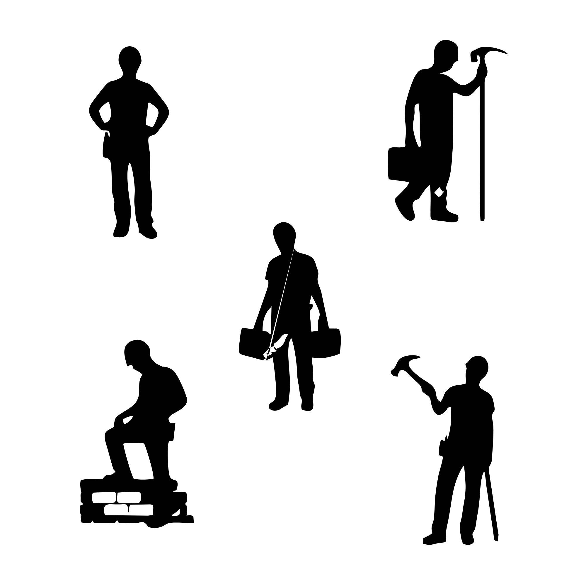 Worker Svg Bundle, Construction Worker Clipart for Cricut, Social ...