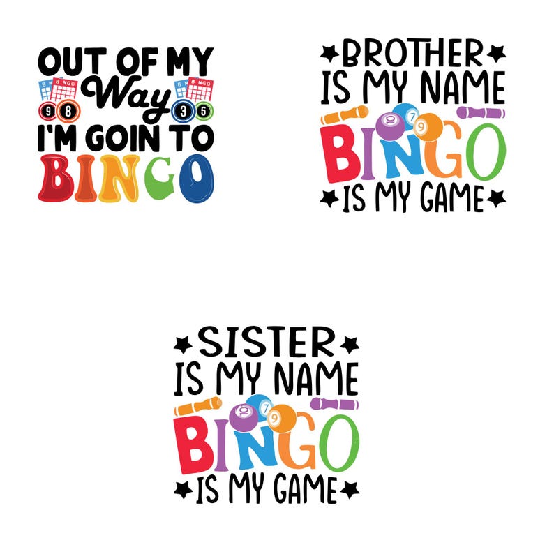 Bingo Svg Bundle, Bingo Clipart for Cricut, Bingo Quotes Silhouette ...