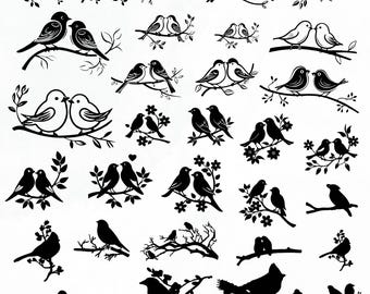 Bird Svg Bundle, Flying Bird Clipart for Cricut, Bird Silhouette, Bird ...