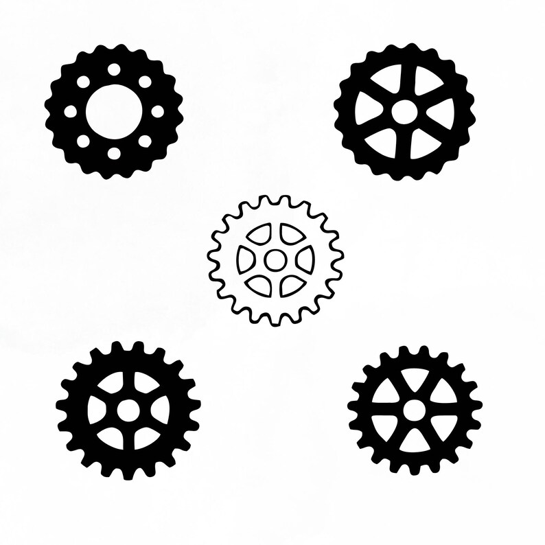 Gears Svg Bundle, Gears Clipart for Cricut, Gear Shapes Silhouette ...