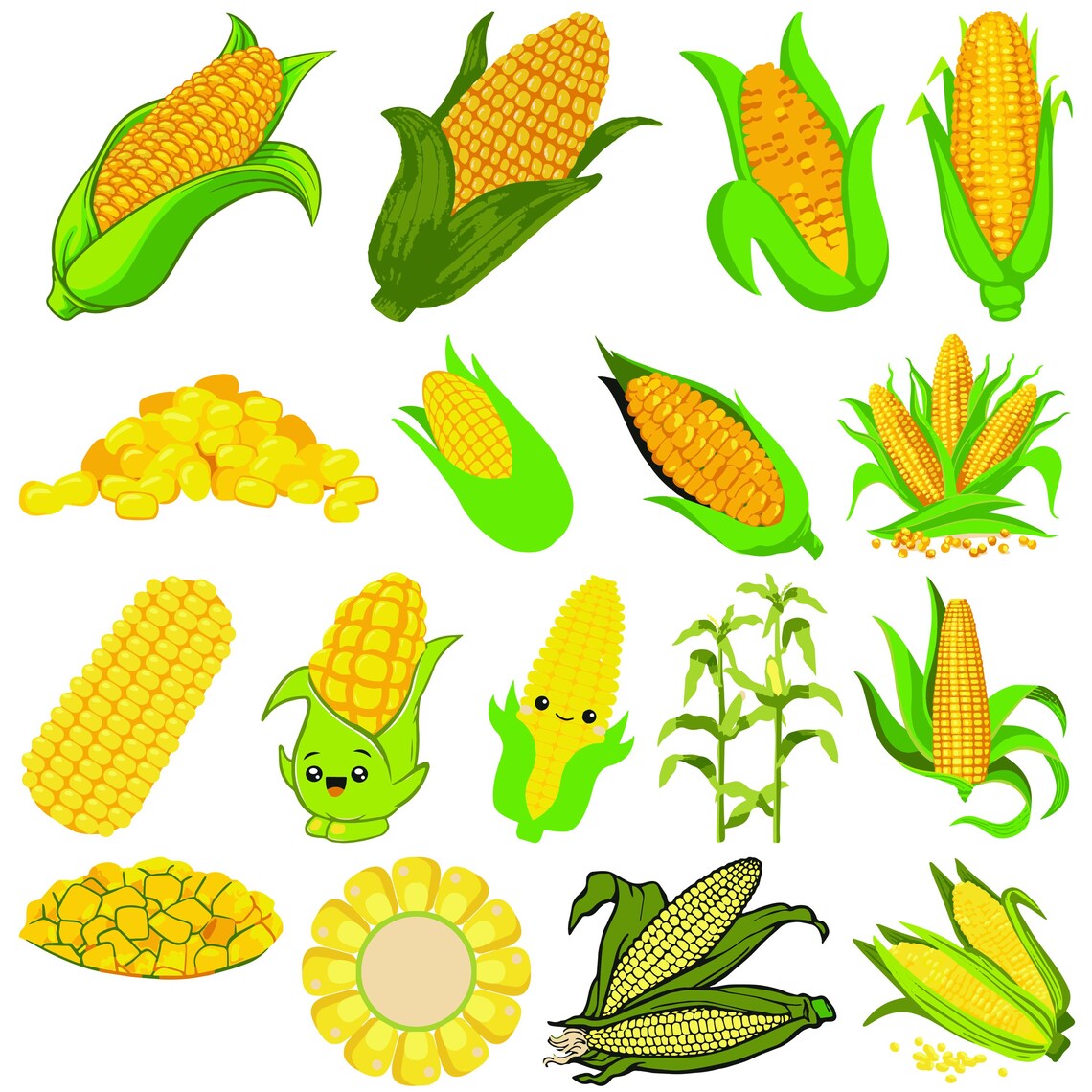 Corn Bundle SVG, Corn Silhouettes, Corn Clipart, Corn Farmer Svg, Corn ...