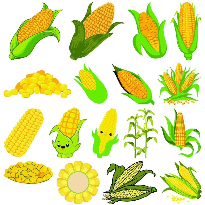 Corn Bundle SVG, Corn Silhouettes, Corn Clipart, Corn Farmer Svg, Corn ...