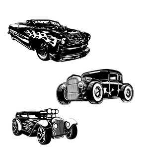 Hot Rod Svg Bundle, Hot Rod Clipart, Classic Car Vector, Vintage Car ...