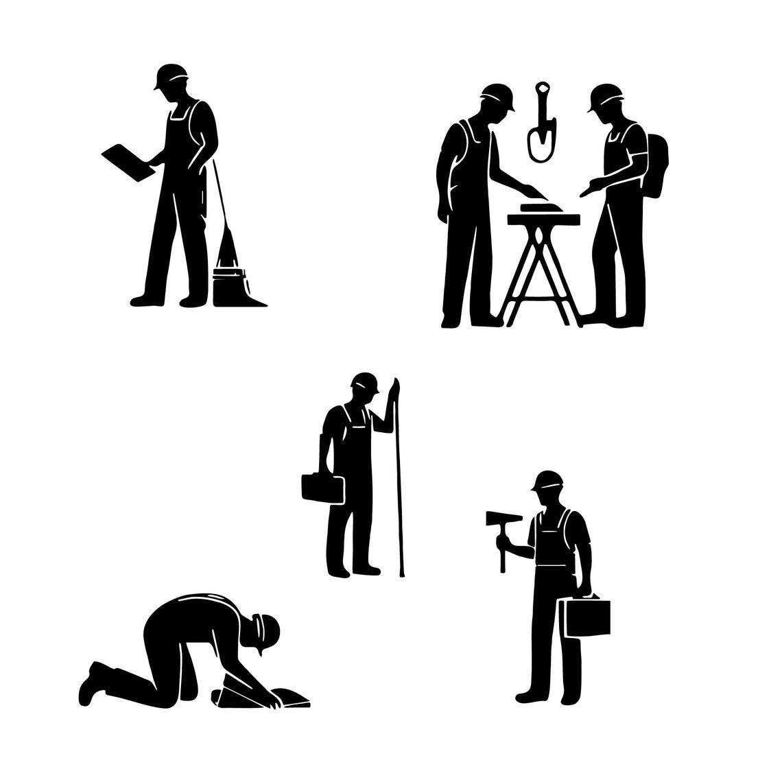 Worker Svg Bundle, Construction Worker Clipart for Cricut, Social ...