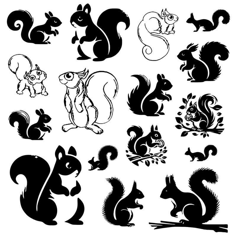 Squirrel Svg Bundle, Squirrel Clipart, Cute Peeking Squirrel Vector ...