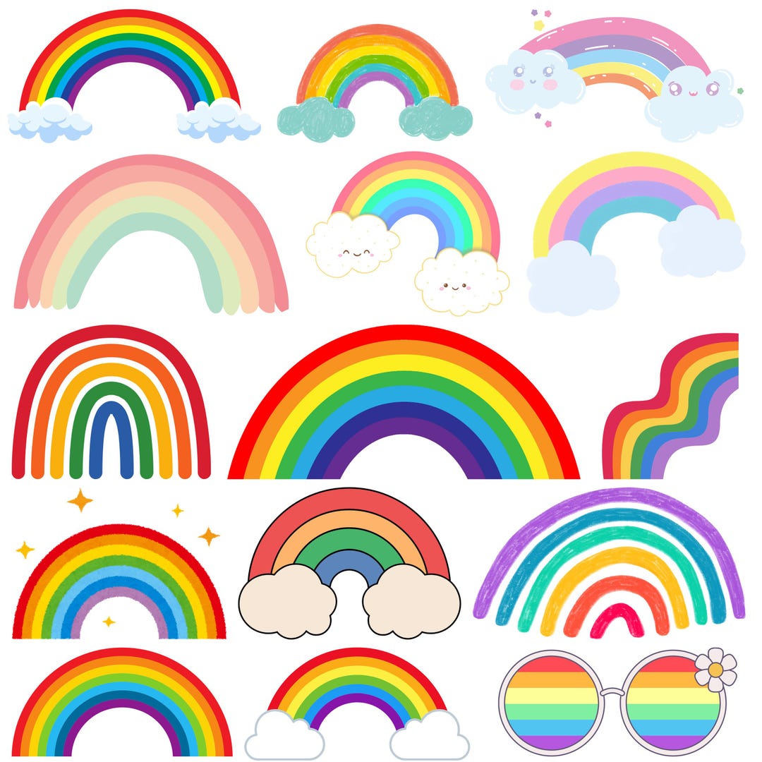 Rainbow Svg BUNDLE, Rainbow Clipart, Rainbow Svgrainbow Vector Cut ...