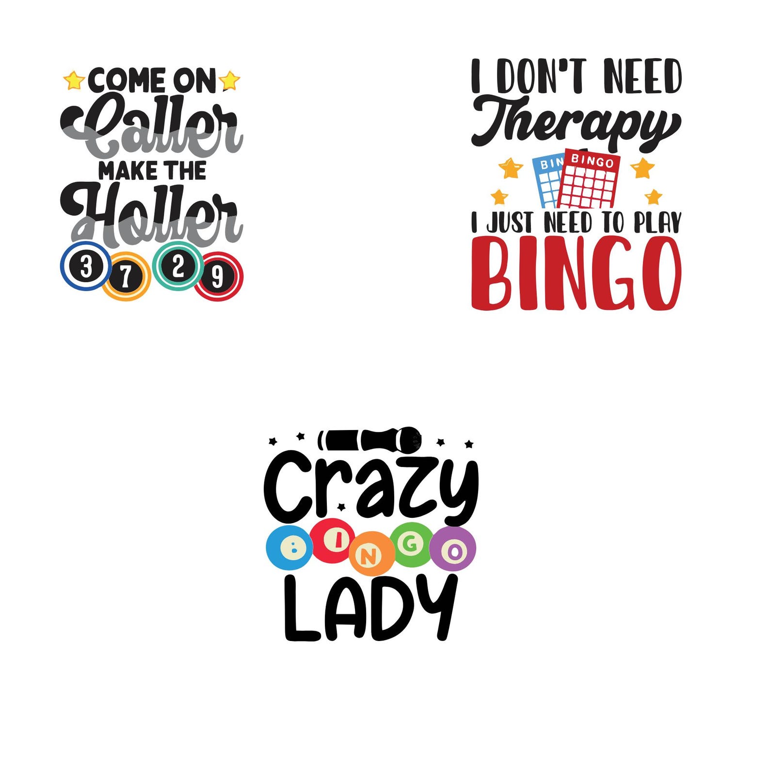Bingo Svg Bundle, Bingo Clipart for Cricut, Bingo Quotes Silhouette ...