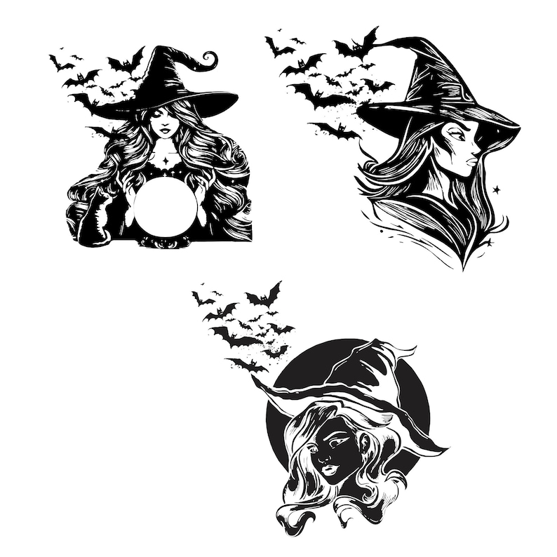 Witch Svg Bundle, Halloween Clipart, Halloween Witch Vector, Witch ...
