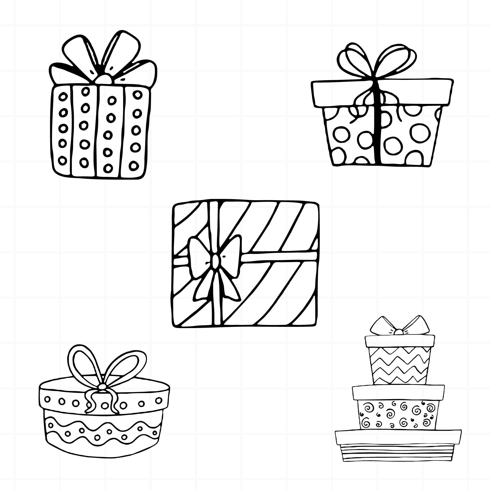 Gift Svg Bundle Clipart Cricut Present Silhouette Birthday Gift Vector ...