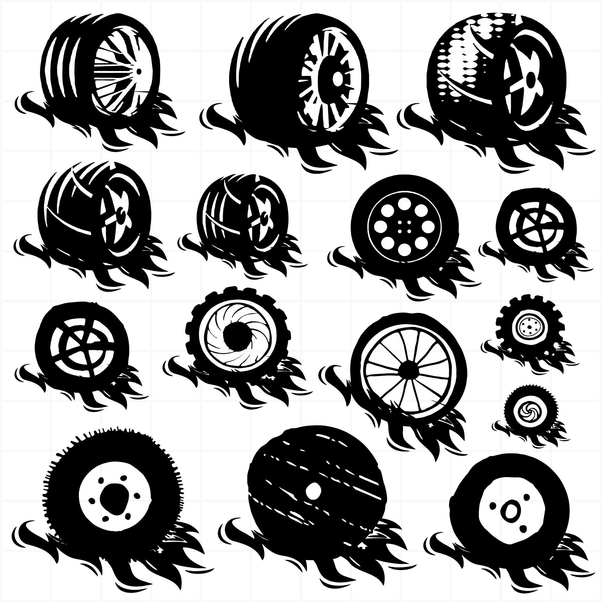 Wheels Svg Bundle, Tires Clipart, Car Wheel Vector, Wheels Decal ...