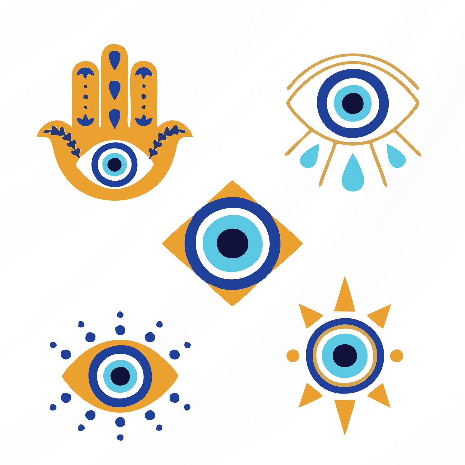 Evil Eye Svg Bundle, Evil Eye Clipart for Cricut, Turkish Eye Silhouette, Evil Eye Protection ...