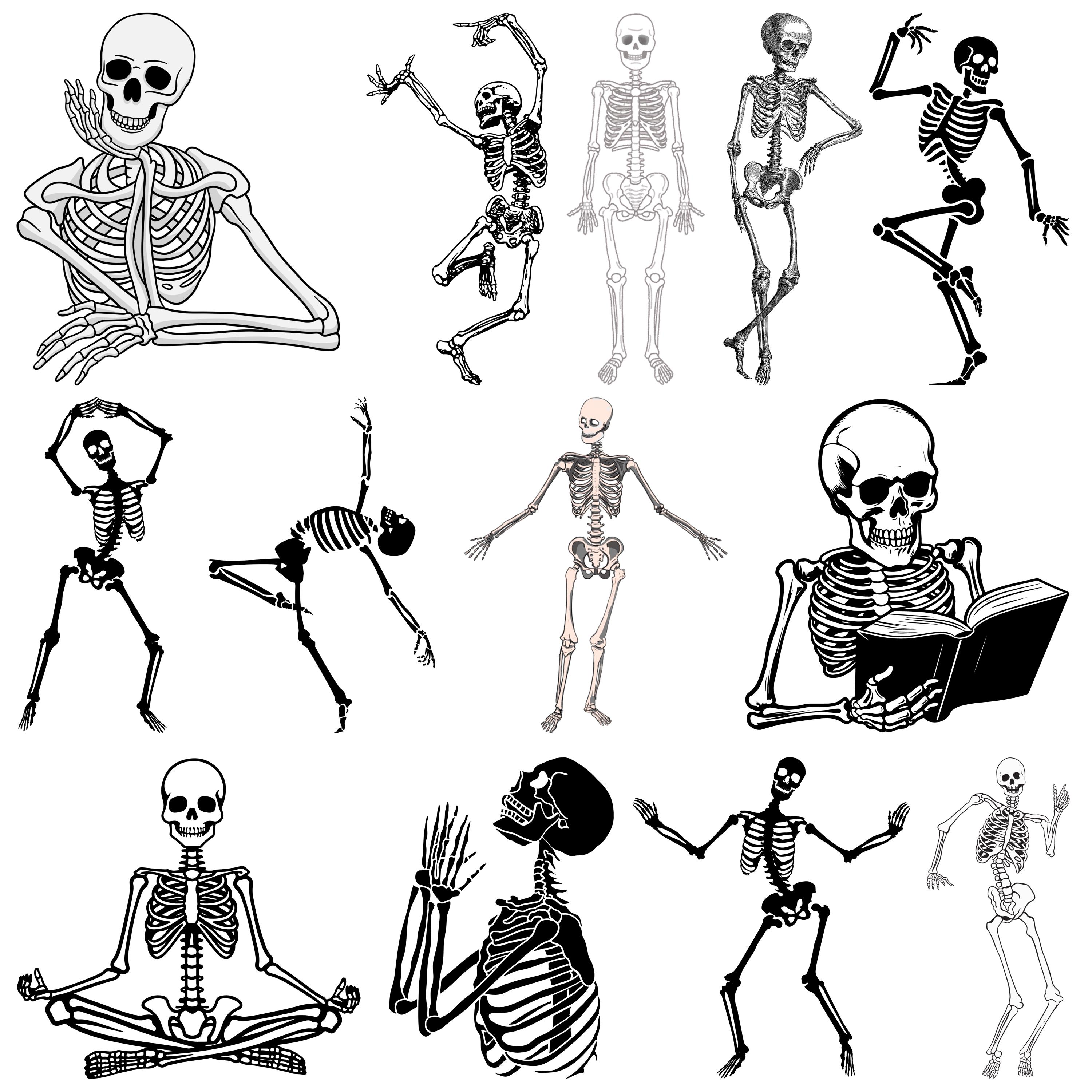 Skeleton Clipart Black And White
