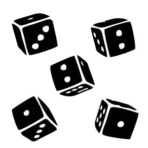 Dice Svg Bundle Clipart Cricut Casino Silhouette Two Dice Vector Luddo ...