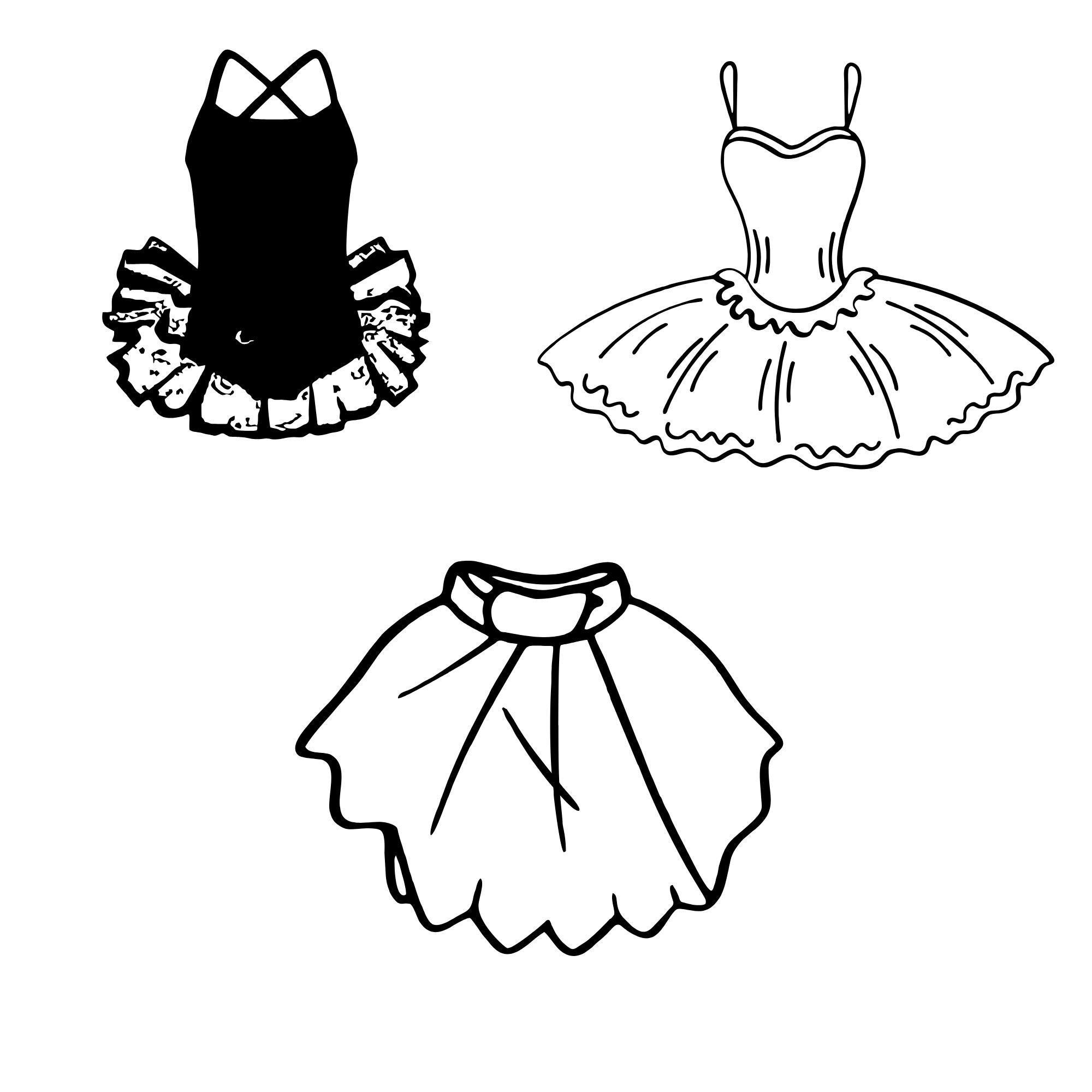 Tutu Svg Bundle, Tutu Dress Clipart, Cute Tutu Vector, Ballet Tutu ...