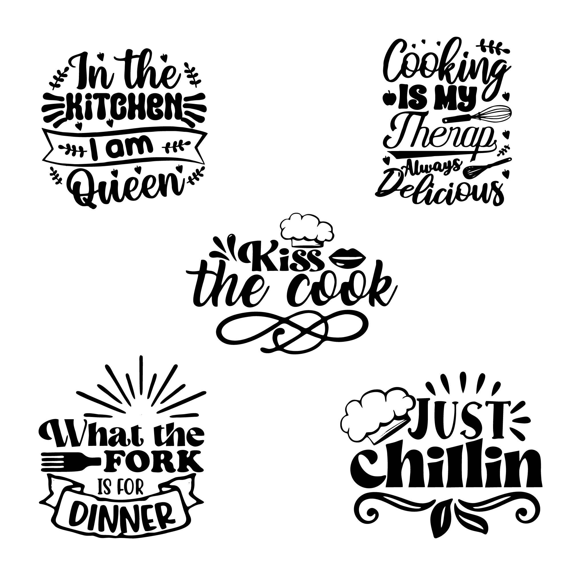 Kitchen Svg Bundle, Kitchen Clipart for Cricut, Kitchen Quotes ...