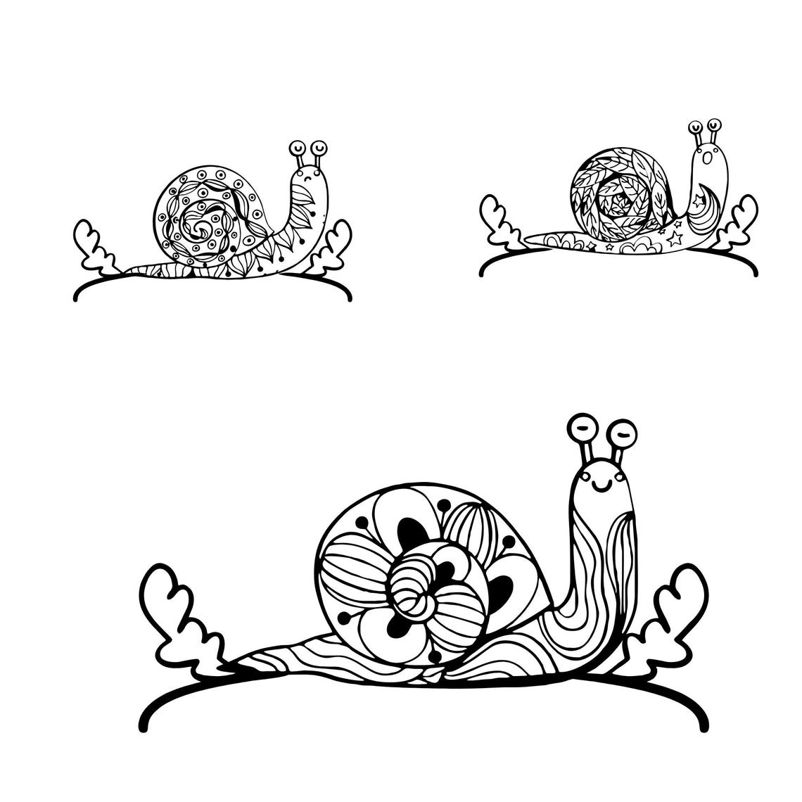 Snail Svg Bundle, Snail Clipart, Snail Vector, Snail Decal, Snail Cut ...