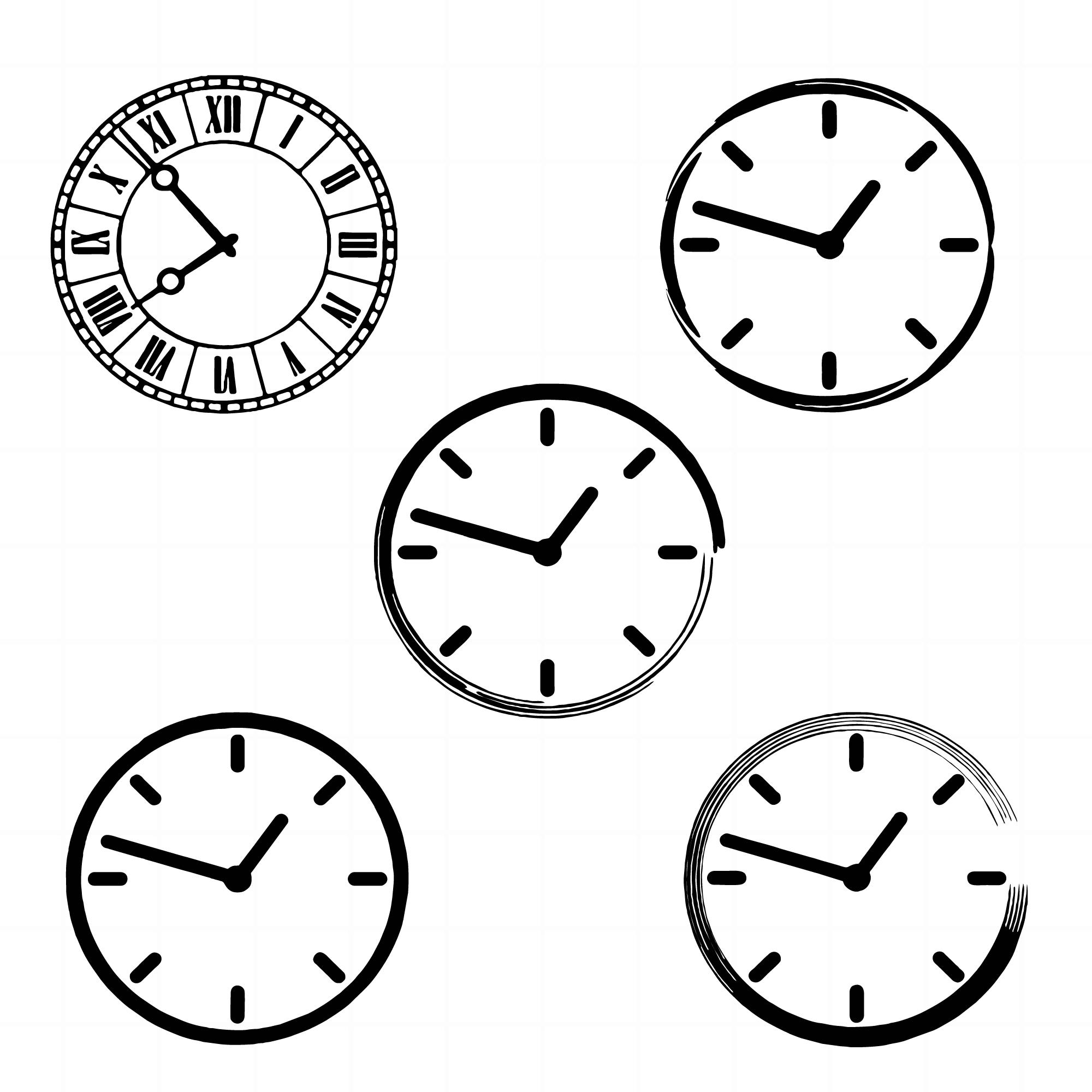Clock Face Svg Bundle, Clock Face Clipart for Cricut, Clock Silhouette ...