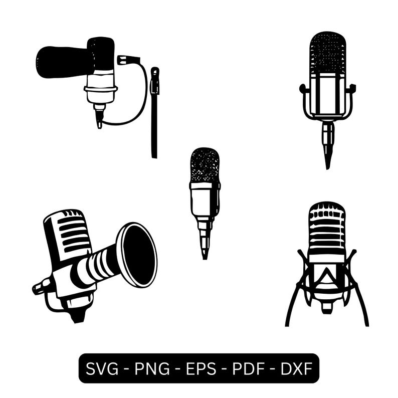 Microphone SVG Bundle, Microphone PNG Bundle, Microphone Clipart ...