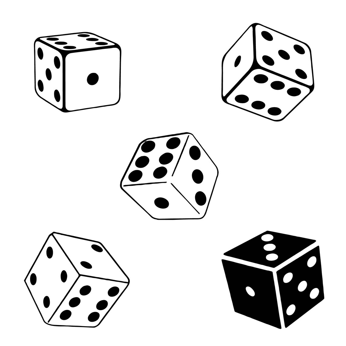 Dice Svg Bundle Clipart Cricut Casino Silhouette Two Dice Vector Luddo ...