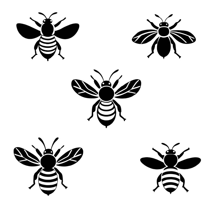Bee Svg Bundle Clipart Cricut Bee Silhouette Bee Vector Honey Bee ...