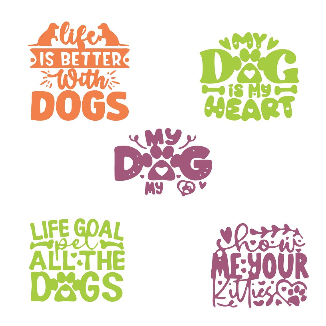 Dog Svg Bundle, Dog Quotes Clipart for Cricut, Dog Lover Silhouette ...
