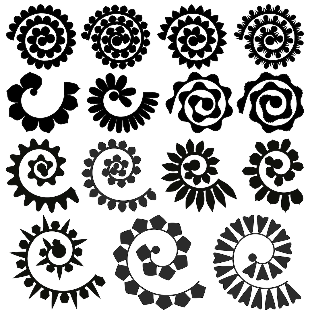 Rolled Flower Svg, Rolled Flower Cricut File, Rolled Flower Vector ...