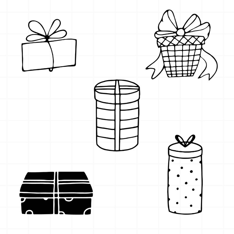 Gift Svg Bundle Clipart Cricut Present Silhouette Birthday Gift Vector ...