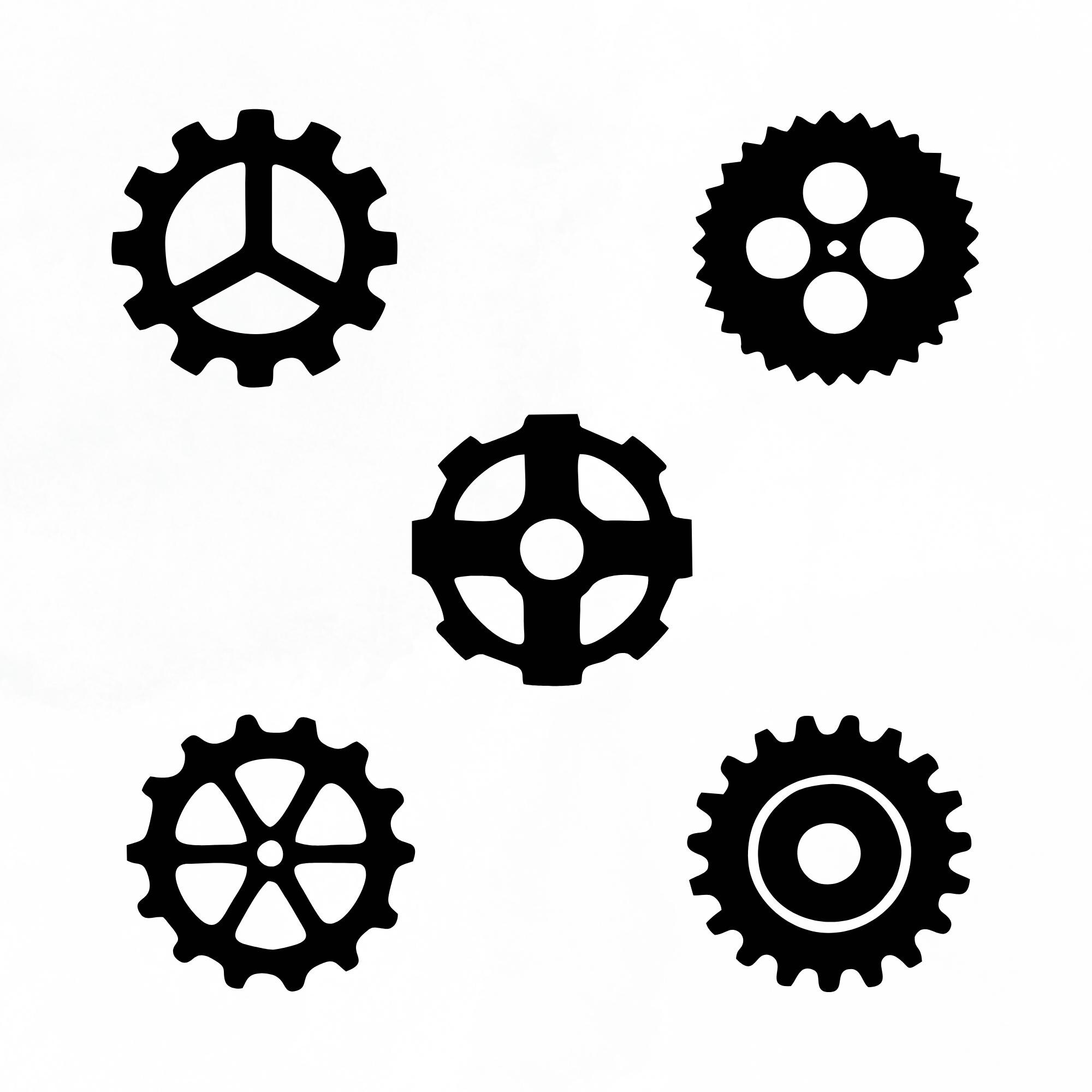 Gears Svg Bundle, Gears Clipart for Cricut, Gear Shapes Silhouette ...