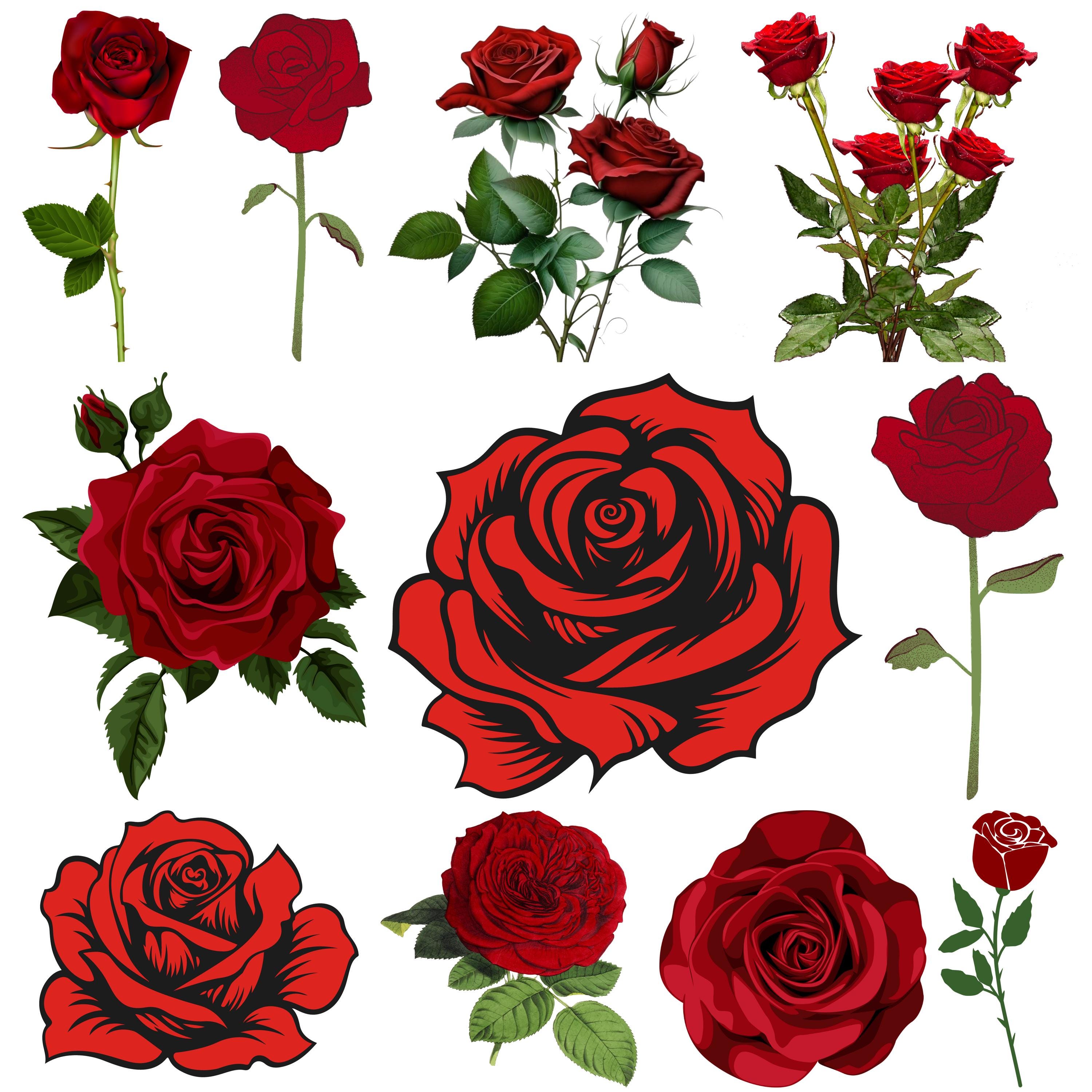 ROSE SVG Bundle, Rose Svg Cut Files for Cricut, Rose Clipart, Rose ...