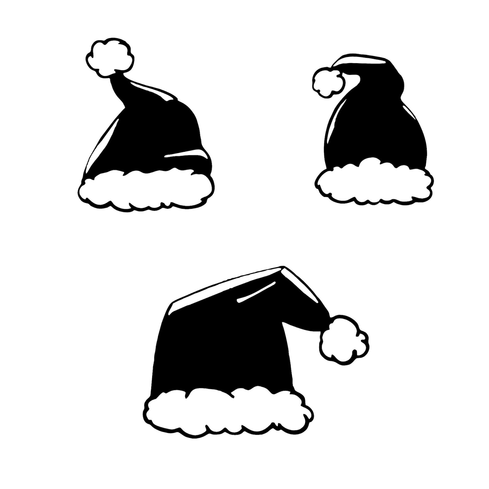 Santa Hat Svg Bundle, Christmas Santa Hats Clipart, Santa Hats Vector ...