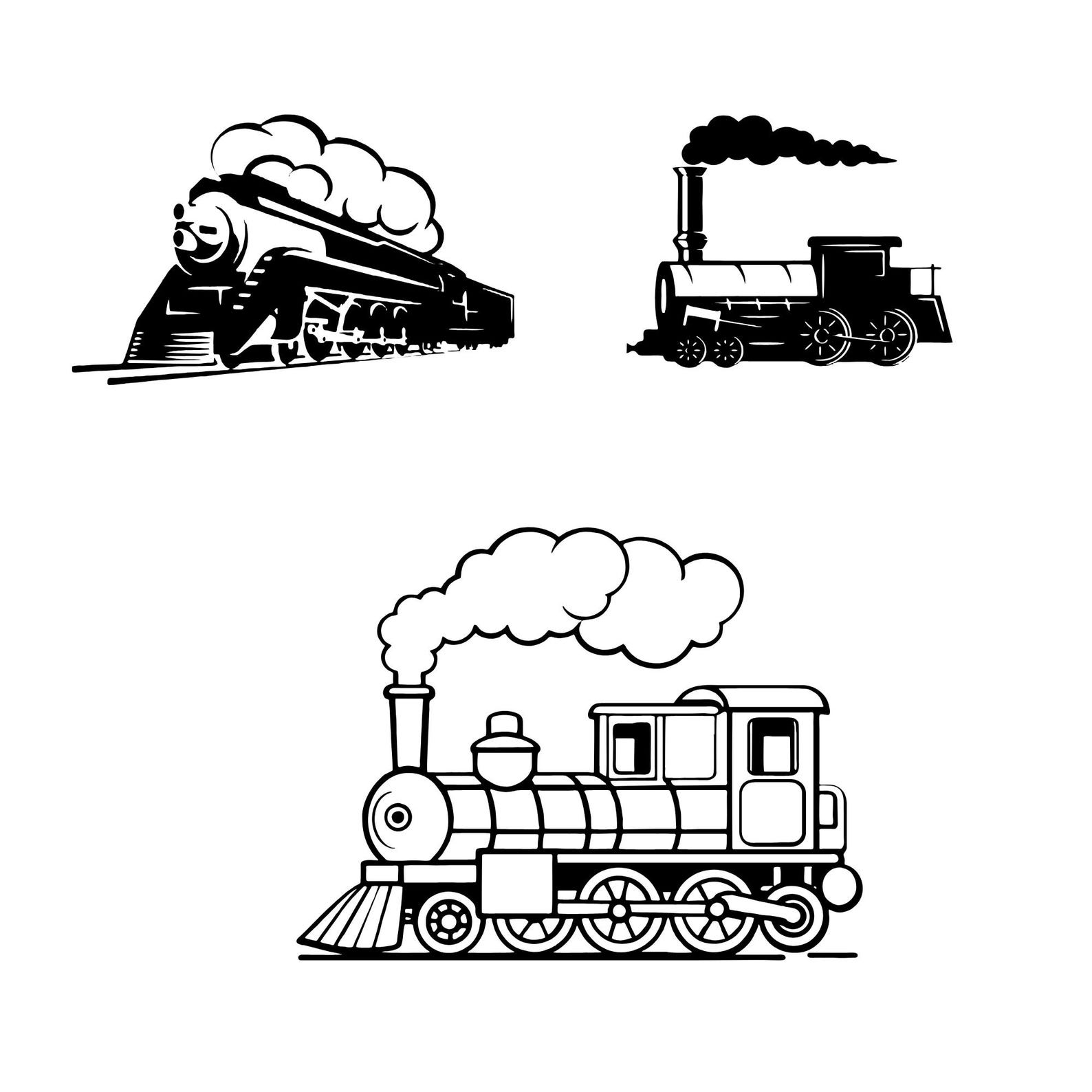 Train Svg Bundle, Locomotive Clipart, Railway Locomotive Vector ...